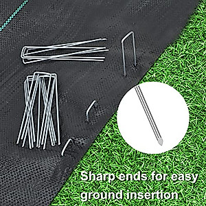 Whonline 300pcs Landscape Staples, 6 Inch 11 Gauge, Galvanized Garden Stakes, Landscape Pins, Ground Stakes for Yard Sod Anchoring Landscape Fabric Irrigation Tubing