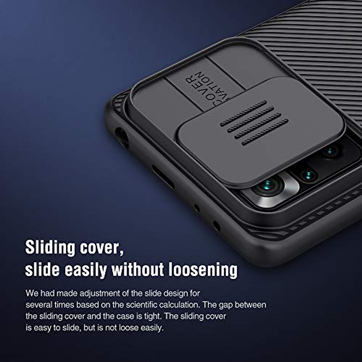 for Xiaomi redmi Note 10 Pro Case, Nillkin CamShield Slim case Protective Cover with Camera Protector Hard PC and TPU Ultra Thin Anti-Scratch Phone Case for Redmi Note 10 pro/Note 10 pro Max (Black)