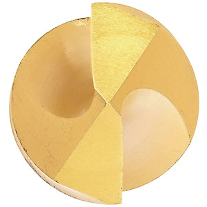 Chicago Latrobe 190C-TN Cobalt Steel Reduced-Shank Drill Bit, TiN Coated, Round Shank, 118 Degree Split Point, 1" Size