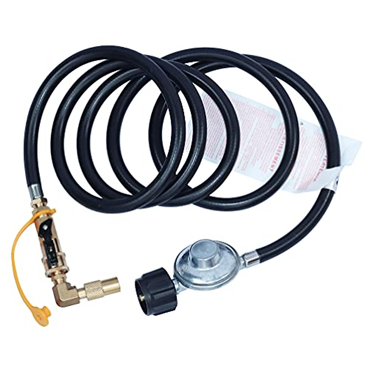METER STAR 8 FEET QCC1 Propane Regulator Low Pressure with Hose Plus 1/4" Quick Connect Propane Elbow Adapter Converter for 17" and 22" Blackstone Tabletop Camper Grill