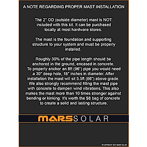 Mars Solar Mount Heavy-Duty Mast Adapter - 2" (OD) to 2" (ID)