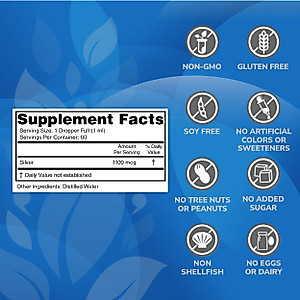 Colloidal Silver Liquid 1100 ppm | Extra Strength Silver Liquid Supplement | 4 oz Amber Glass Bottle with Dropper