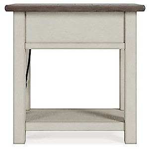 Signature Design by Ashley Bolanburg Chair Side End Table, 14"W x 24"D x 24"H, Whitewash