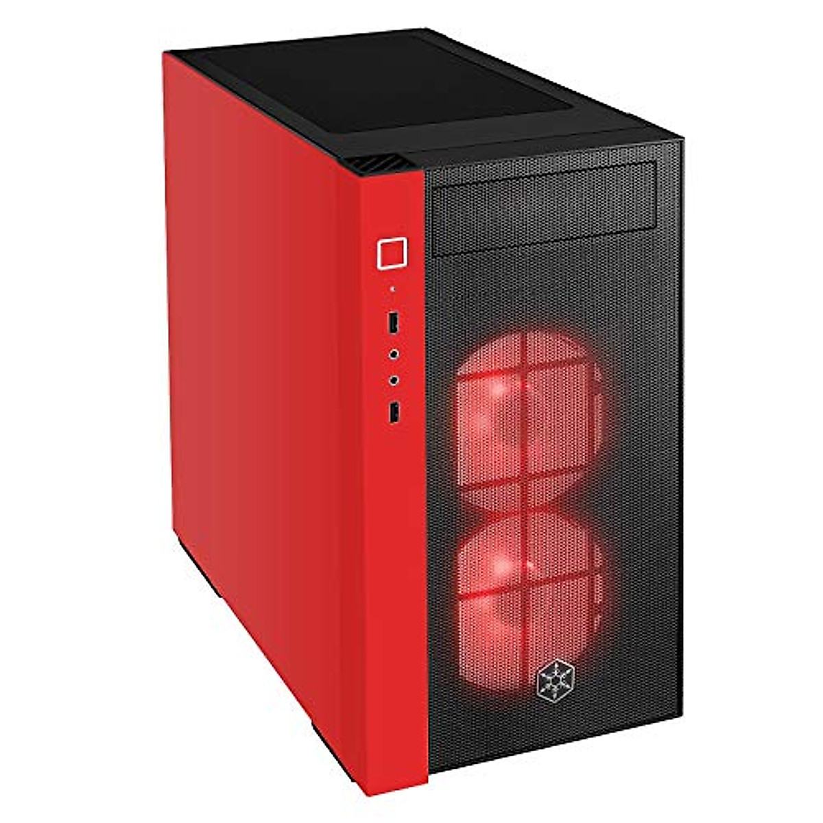 SilverStone Technology RL08BR-RGB Black and Red Micro-ATX Case with Tempered Glass Side Panel and 2 x120mm RGB Fans