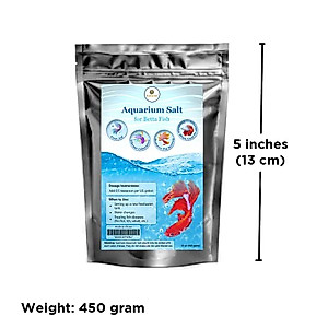 SunGrow Aquarium Salt for Betta Fish, Aids in Reduction of Stress Level and Improves Color, Supports Gill and Kidney Functions, 16-Ounce
