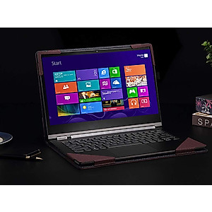 Shellman Protective Case Cover for 16 Inch Lenovo Yoga 7i/7 2 in 1 & Yoga 16s 2022 & Yoga Slim 7 Pro & ThinkPad E16 Gen 1 AMD & IdeaPad Slim 7 Pro,PU Leather Hard Shell Case Laptop Accessories,Red