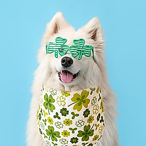 St Patrick Dog Bandana, Holiday Lucky Clover Cat Bib for Large Medium Small Puppies Pets