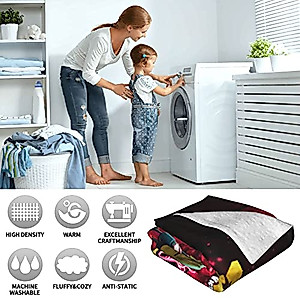 Game Role Style Blanket Throw for Couch, Super Soft Fuzzy Bedding Microfiber Fleece Blankets for Sofa Bed Traveling (Red,50"x40")