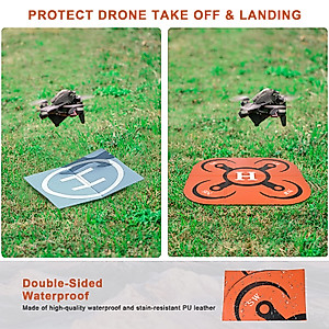 HZD Drone Landing Pad 20 inch/50cm, Weighted Foldable Double-Sided Fast-Fold Helipad for DJI Avata/Mini 2/Mini 3/Mavic 3/Mavic Mini SE/Mavic Air 2/Air 2S/Holy Stone Drone/FPV Drone Accessories