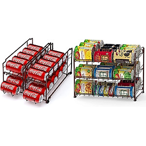 Simple Houseware Stackable Can Rack + Soda Can Dispenser