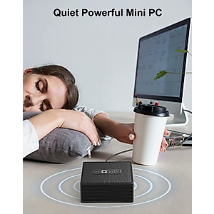 AWOW Mini PC Windows 10 Intel Celeron J3455 6GB LPDDR4 128GB SSD, Mini Desktop Computer, AK34 PRO Quad Core Small Computer, Dual Gigabit Ethernet NIC, 2*HDMI 1.4 4K@30Hz, 5*USB3.0, Bluetooth,Black