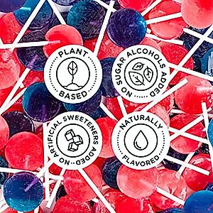SmartSweets Lollipops, Blue Raspberry & Watermelon Flavors, Hard Candy with Low Sugar (1g), Low Calorie (40), No Artificial Sweeteners, Plant-Based, Gluten-Free, 3oz (Packaging May Vary)
