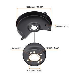 HARFINGTON Bench Grinder Wheel Inner and Outer Right Guard Cover 9.84" Carbon Steel Right Guard Cover Shroud Set with Screw for Bench Grinder Polisher, Black
