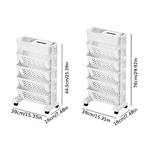 1pc, Removable Table Side Storage Basket, Compact Desk Storage Organizer with Caster Wheels (6)