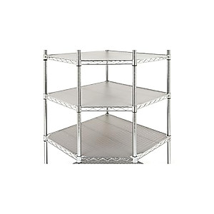 6-Tier Corner Shelf with Wheels, Corner Restaurant Shelf Commercial Food Storage