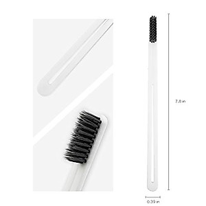 Ur-Excellent Individually Wrapped Hotel Toiletries Amenities Travel Disposable Toothbrush with Toothpaste Bulk,40 Count (White（40packs）)