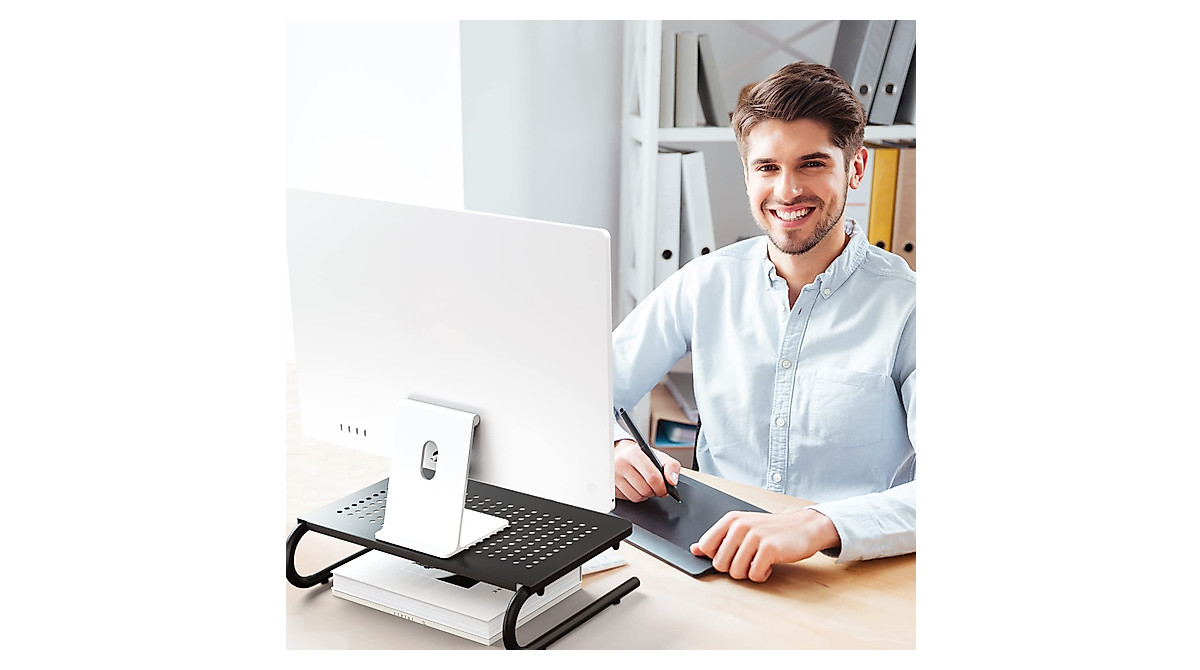 WALI Monitor Stand Riser - 4-inch Ergonomic Laptop & Monitor Holder