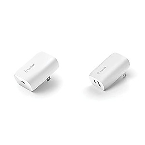 Belkin 30W USB C Wall Charger with PPS, PowerDelivery & 37W USB Type C PPS PD Dual Port Wall Phone Charger, Power Delivery 25W USB C Port and 12W USB A Port