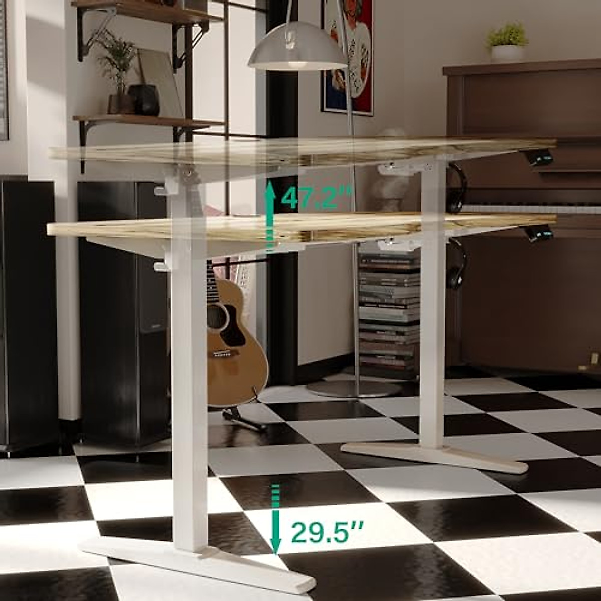 Monomi Height Adjustable Electric Standing Desk, 55 x 24 Inches Stand up Desk, Sit Stand Home Office Computer Desk, Maple