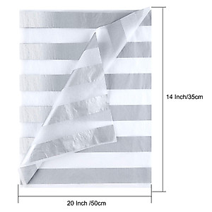 MIAHART 60 Pcs Silver White Tissue Paper Bulk 3 Style Decorative Metallic Wrapping Paper for Birthday Weddings Christmas Party Decoration, DIY Arts Crafts