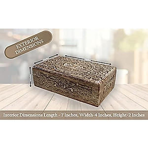 DharmaObjects Hand Carved Tree of Life Wooden Box Keepsake Storage Multi Utility