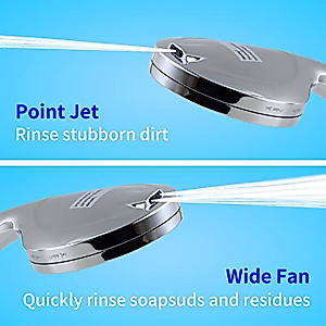 High Pressure Shower Head with Handheld,10-Modes Shower Head Built-in Super Power JET & FAN Wash Function with Filter & 60''Stainless Steel Hose and Adjustable Bracket