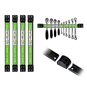 Magnetic Tool Holder 12 Inch 4 Pack Heavy Duty Magnet Tool Bar Strip Rack Wall Mount Green