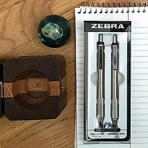 Zebra Pen M/F 701 Stainless Steel Mechanical Pencil and Ballpoint Pen Set, Fine Point, 0.7mm HB Lead and 0.8mm Black Ink, 2-Count Gift Set, Silver (10519)