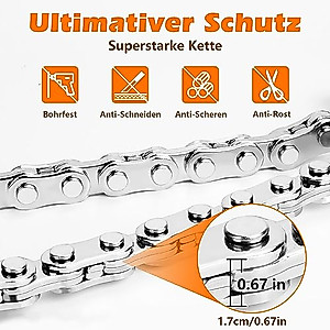 Scooter Lock, Electric Scooter Locks Anti Theft, Heavy Duty Anti-Theft Chain Lock with Keys for E-Bike, Motorcycle, Electric Scooters, Segway Ninebot and NIU (Black)