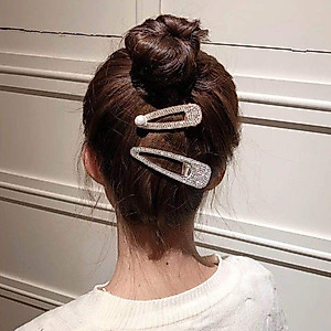 8 Pack Shining Rhinestone Alligator Hair Clips Bling AB Crystal Duck Bill Hair Barrettes Sparkly Geometric Hair Pins Hair Accessories for Women