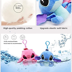 EIDANZ 2Pcs Lilo Stitch Plush Toys, 12cm Stuffed Keychain and Bag Clip Toy, Lilo Stitch Plush Toys, Lilo Plush Set, Cute Soft Gifts for Kids;
