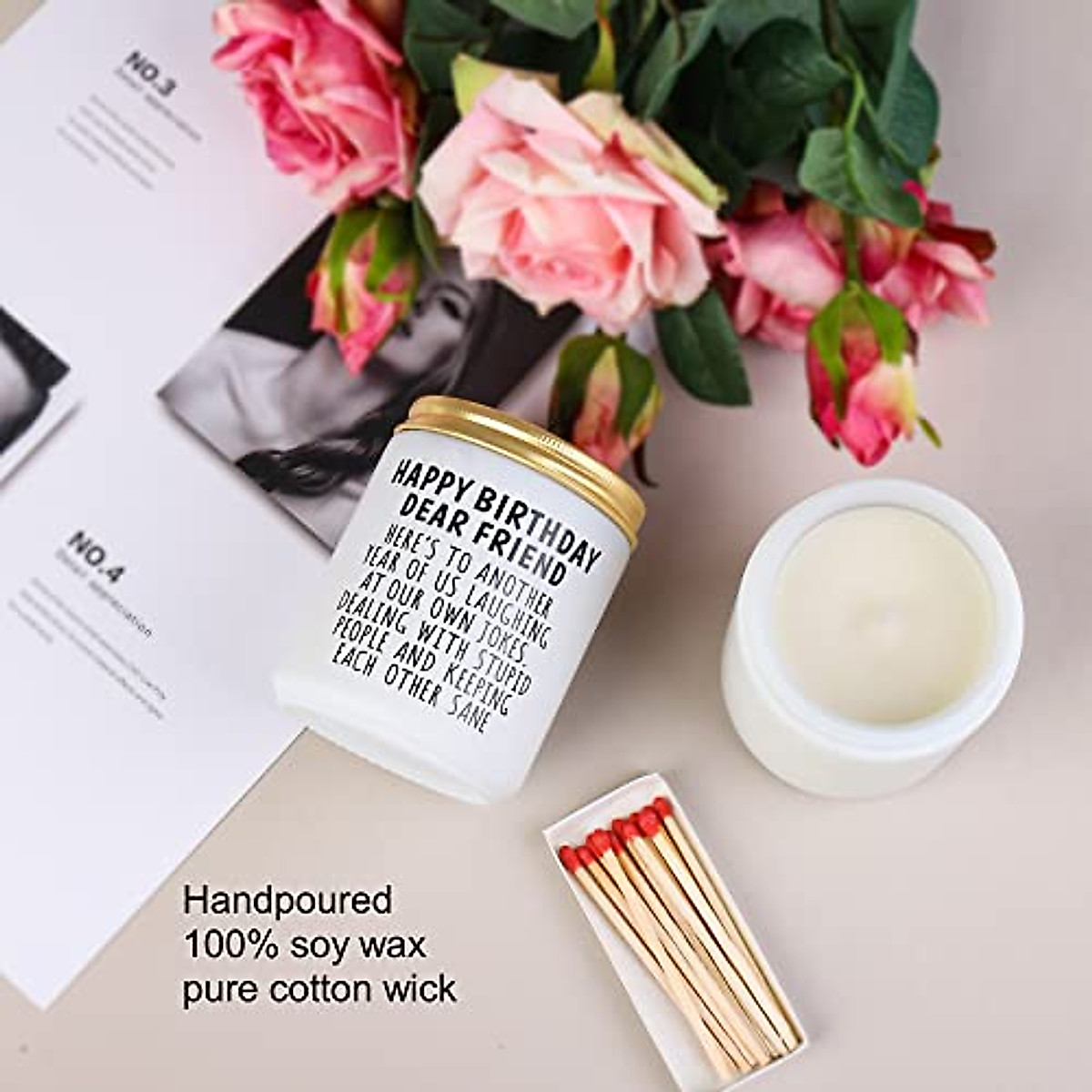 Birthday Gifts for Women Best Friends, Gifts for Friends Bestie, Friendship Gifts for Women Friends, Happy Birthday Gifts, Soy Wax Lavender Scent