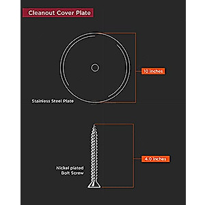 Supply Giant Floor Cleanout Cover Plate, 10-Inch, Stainless Steel, Chrome