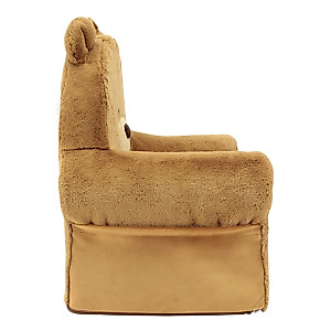Soft Landing Animal Adventure Brown Sweet Seats, Premium and Comfy Toddler Lounge Chair with Carrying Handle & Side Pockets Bear