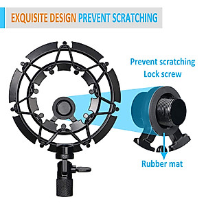 YOUSHARES SM7B Shock Mount with Pop Filter Matching Mic Boom Arm Stand, Compatible with Shure SM7B Microphone