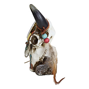 Ebros Southwestern Native American Indian Dreamcatcher Feathers Steer Bull Cow Skull Decorative Desktop Table Clock Figurine Turquoise Spirit Skulls Cows Medicine Bison Western Talisman Accent