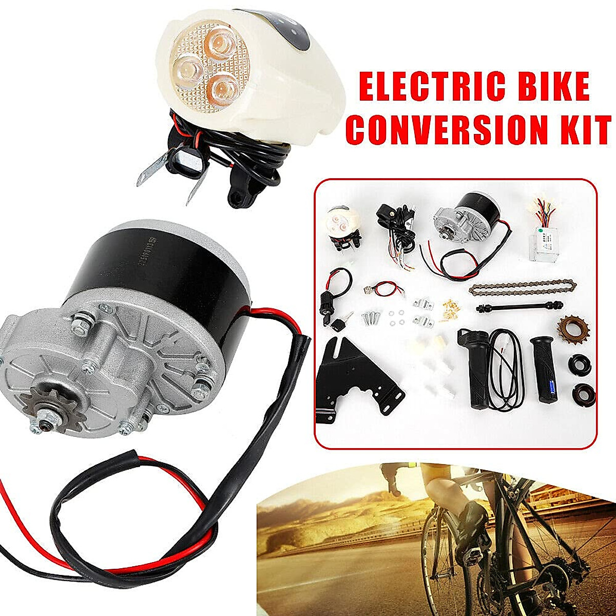 RIAHNEAH 24V/36V 250W Electric Bicycle Professional Hub Motor Kit E-Bike Wheel Motor Conversion Kit Motor Combination Set, Electric Bicycle Motor Kit for 22''-29'' Bike