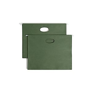 Smead 100% Recycled Hanging Pocket with Full-Height Gusset, 3-1/2" Expansion, Letter Size, Standard Green, 10 per Box (64226)