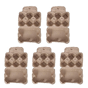 Balacoo Egg Cartons - Paper Egg Tray Folding Egg Storage Box Egg Holder Portable Carton for 6 Grid Egg Rack Chicken Farm Equipment 5pcs