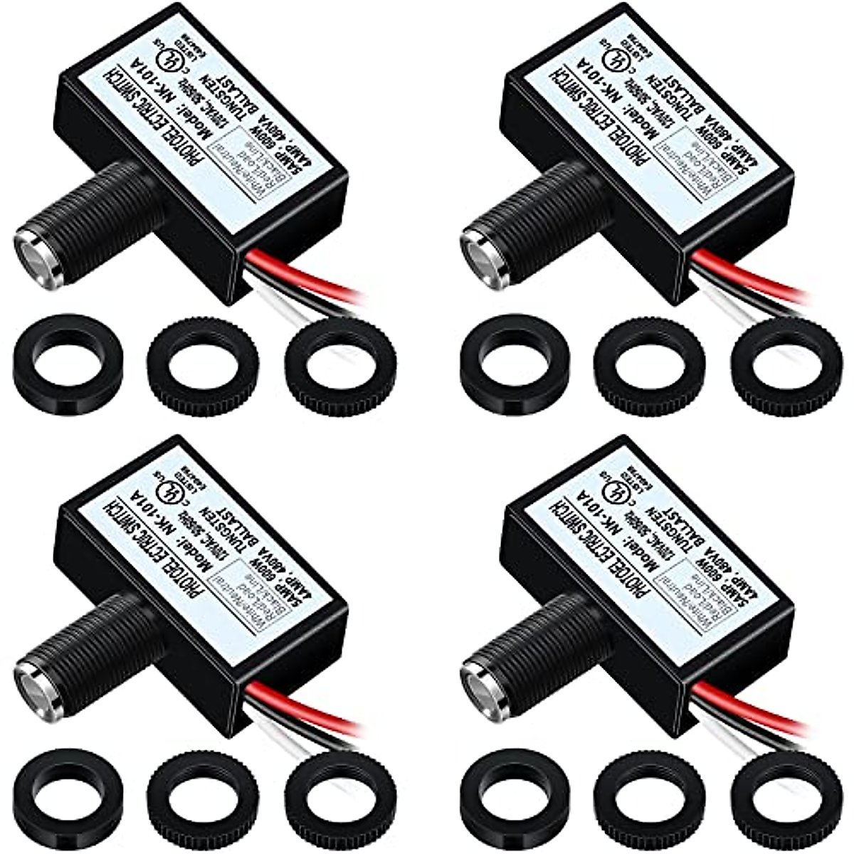 4 Pack 120V AC Photoelectric Switch Light Control Sensor Button Switch with Automatic Illumination Detection Circuit,Dusk to Dawn Senso