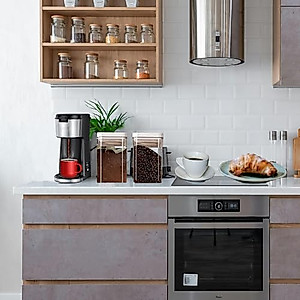 DMDFAN POP Airtight Food Storage Containers with Lids for Kitchen Pantry Organization, 3 PCS Air Tight Food Containers Set for Coffee Pasta Cereal Tea Nuts Sugar Rice (Grey)