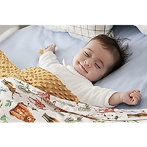 Jola's House 3 Piece Baby Crib Bedding Set Woodland Soft Bean Dot Neutral Unisex Nursery Bedding Set for Boys or Fitted Girls Crib Sheet Blanket and Crib Skirt