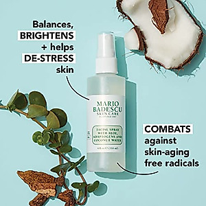 Mario Badescu Setting Facial Spray Mist with Aloe & Coconut Water, Refreshing and Hydrating Makeup Spray, Alcohol Free, Fragrance Free, Dye & Sulfate Free