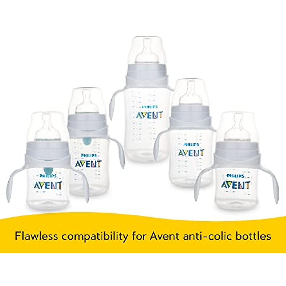 Baby Bottle Handles for Philips Avent Anti-Colic and AirFree Vent Baby Bottles, Compatible Avent Bottle Holder for Baby, 2 Count