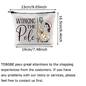 TOBGBE ER Nurse Gift Emergency Room Zipper Bag ICU Nurse Gift Appreciation Makeup Bag Nurse Graduation Gift (Working The Pole)