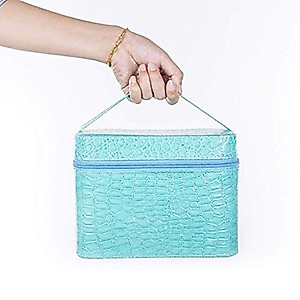 84 Slot Diamond Storage Box, PU Diamond Painting Storage Container Portable Nail Glitter Powder Art Craft Jewelry Beads Sewing Pills Storage Case Holder DIY Embroidery Beads Organizer Zipper Handbag