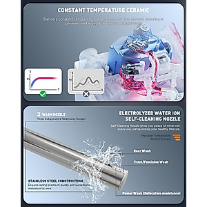 iliD Smart Bidet Toilet Seat, Electric Elongated Ecoseat with Four Cleaning Modes, Adjustable Angle and Pressure, Remote Control, Slow Close Lid, Easy Installation, 2 Year Warranty