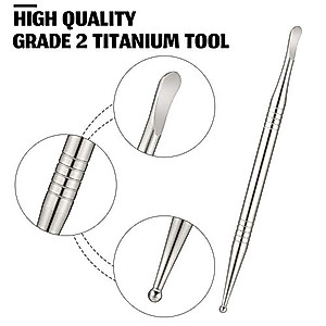 2 Pieces 110 mm Grade 2 Titanium Tools Silver Wax Carving Tools with Non-Slip Handle Sculpting Modeling Tool Spoon 4.33 Inch