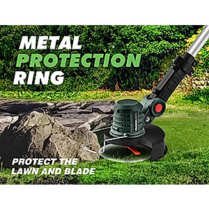 HYMOVO Cordless Weed Eater, 20V Battery Powered String Trimmers, Adjustable Height Weed Wacker Lightweight Grass Trimmer for Garden and Yard