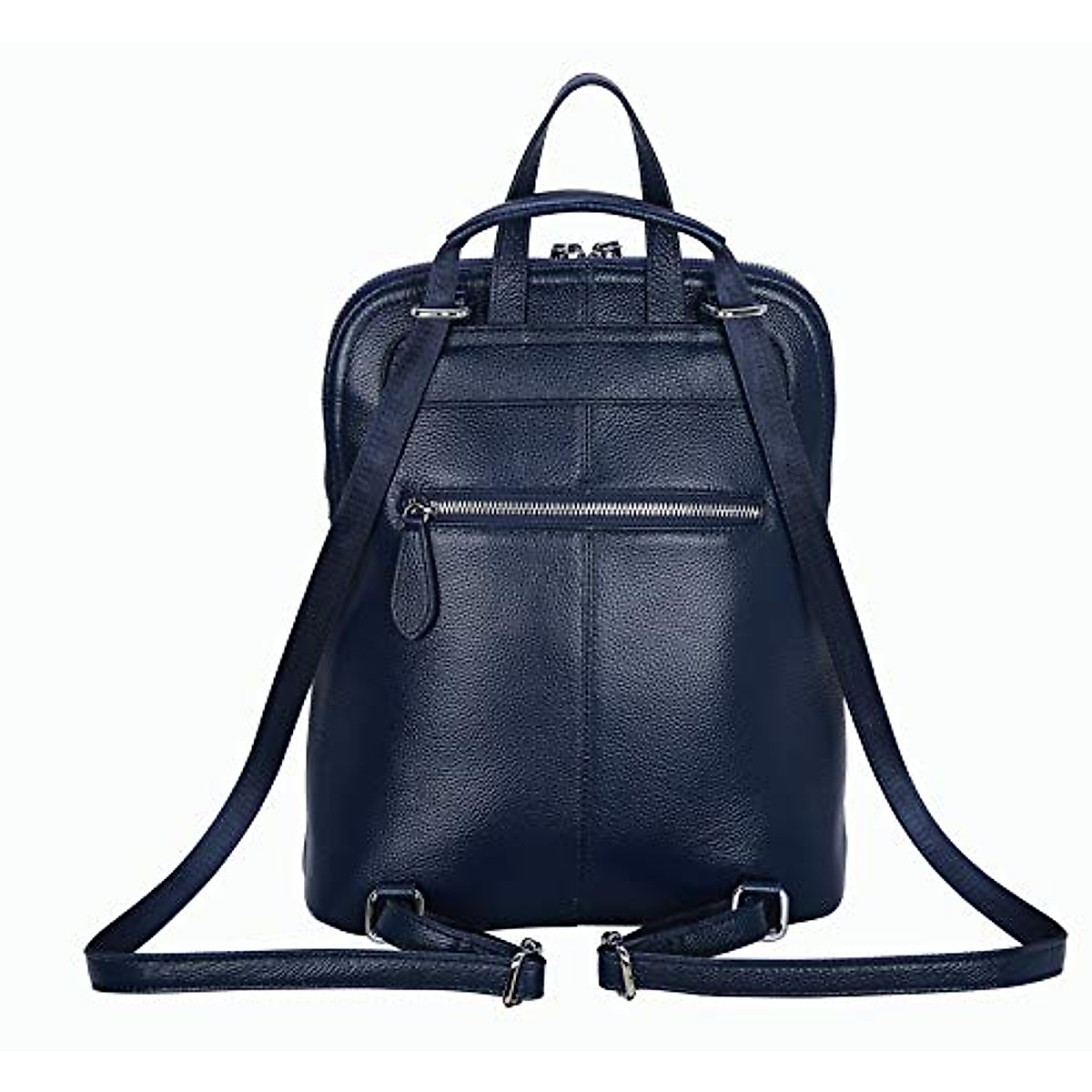HESHE Leather Backpack for Women Fashion Casual Backpack Purse (Navy Blue-T014)